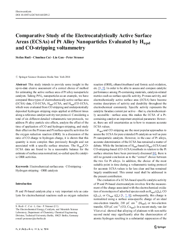 (PDF) Comparative Study of the Electrocatalytically Active Surface ...