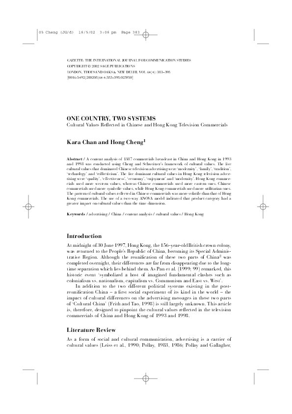 (PDF) One country, two systems