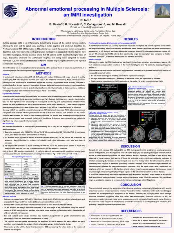 (PDF) Abnormal emotional processing in Multiple Sclerosis: an fMRI ...