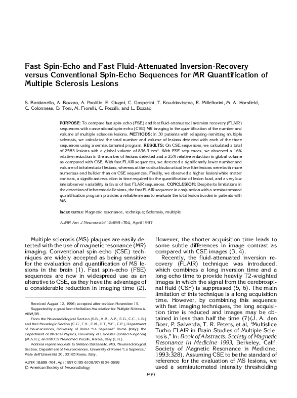(PDF) Fast spin-echo and fast fluid-attenuated inversion-recovery versus conventional spin-echo ...
