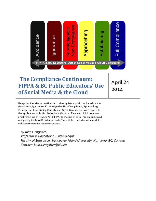 (PDF) The Compliance Continuum: FIPPA & BC Public Educators' Use of ...