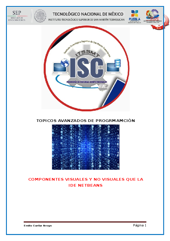 (DOC) Componentes visuales y no visuales de NETBEANS