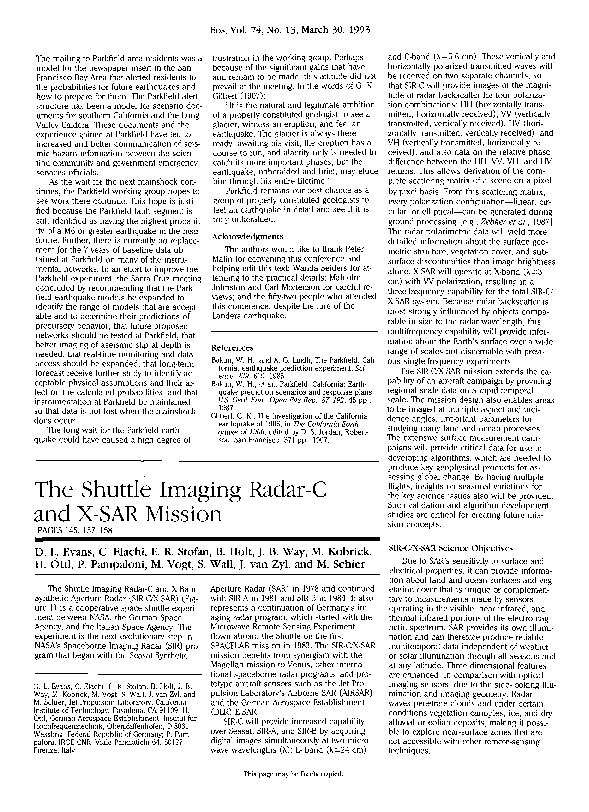 (PDF) The shuttle imaging radar-C and X-SAR mission