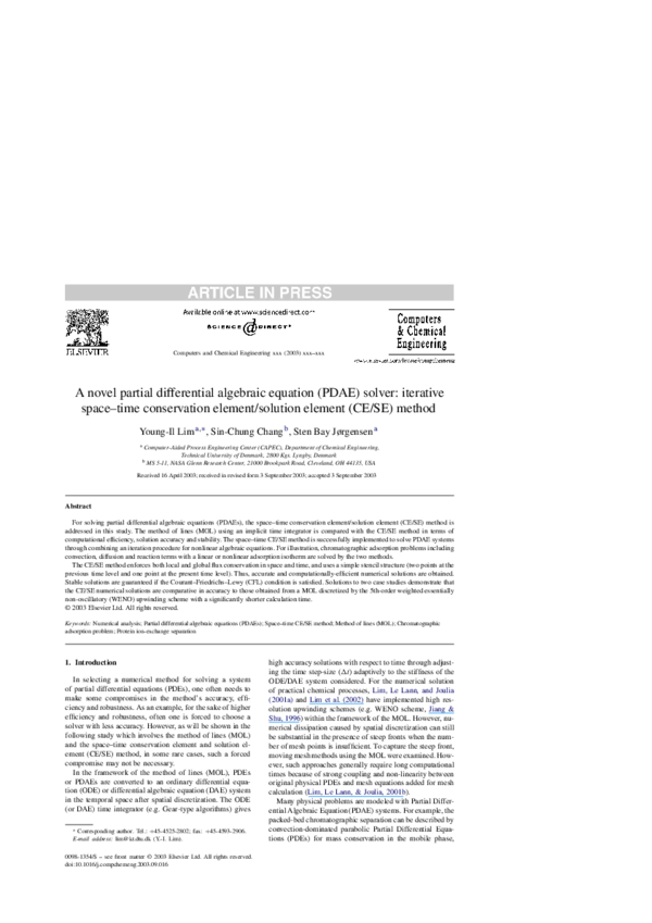 (PDF) A novel partial differential algebraic equation (PDAE) solver: iterative space-time ...