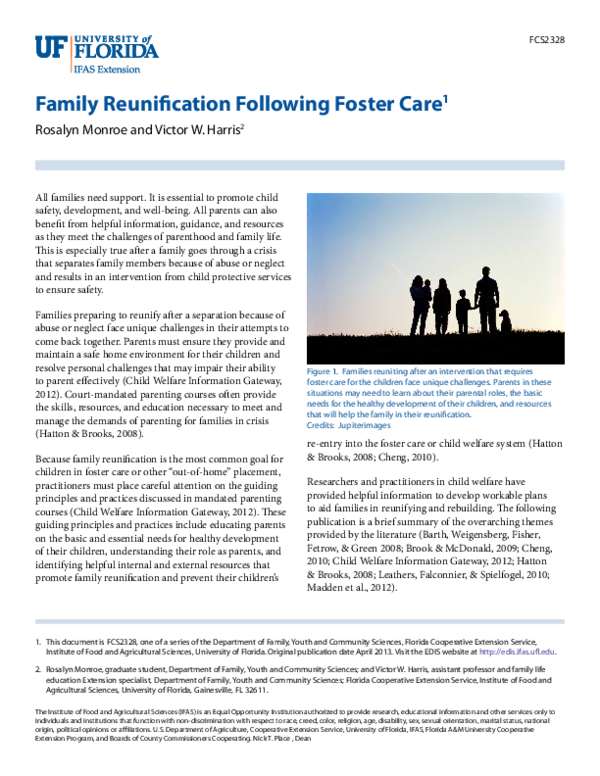 (PDF) Family Reunification Following Foster Care