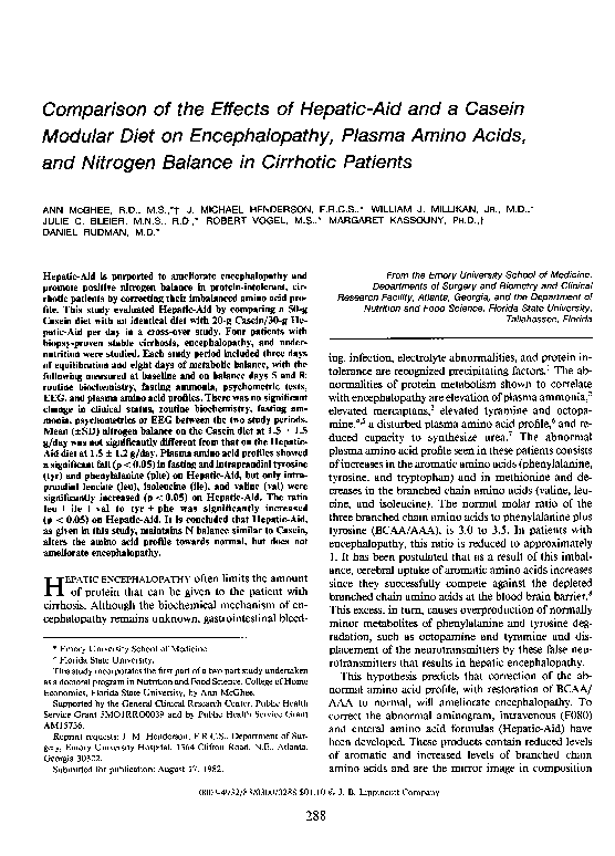 (PDF) Comparison of the Effects of Hepatic-Aid and a Casein Modular ...