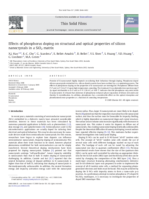 (PDF) Effects of phosphorus doping on structural and optical properties ...