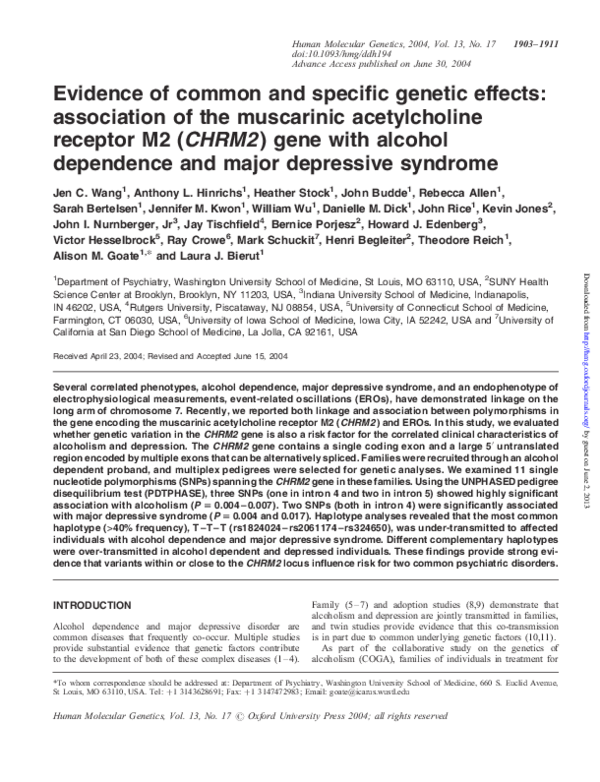 (PDF) Evidence of common and specific genetic effects: association of ...