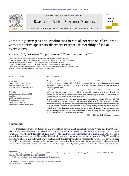(PDF) Combining strengths and weaknesses in visual perception of ...