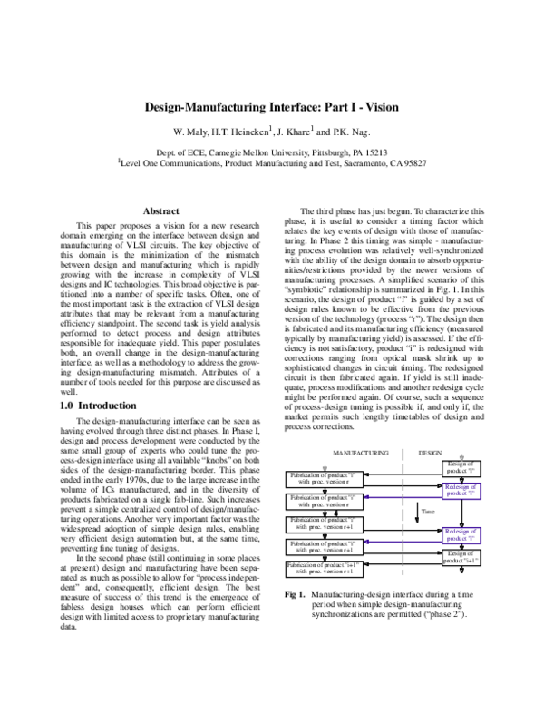 (PDF) Design-manufacturing interface: Part I—vision