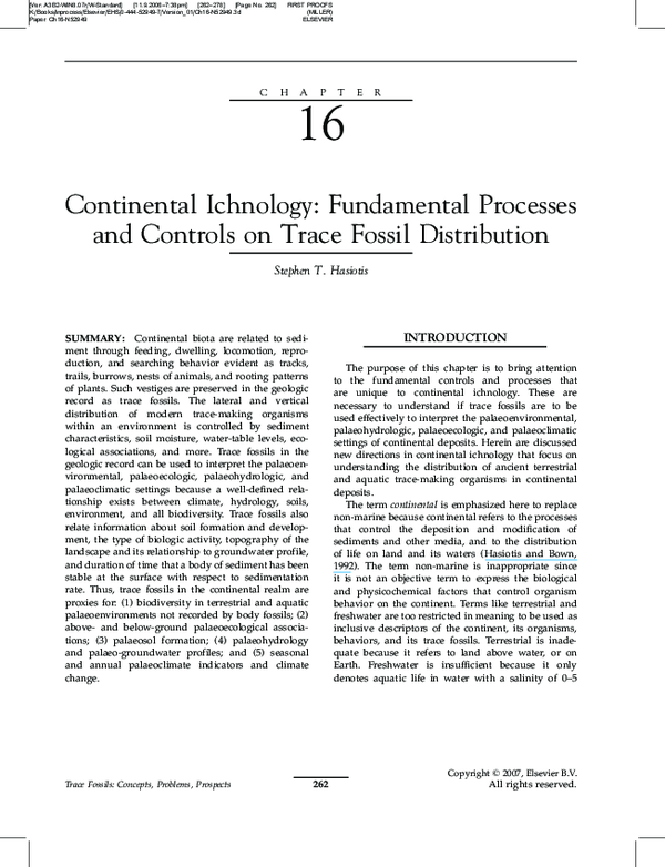 (PDF) Continental ichnology: fundamental processes and controls on ...
