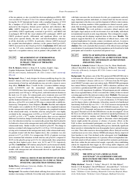 (PDF) Effects of repeated screening and potential impact on AD ...