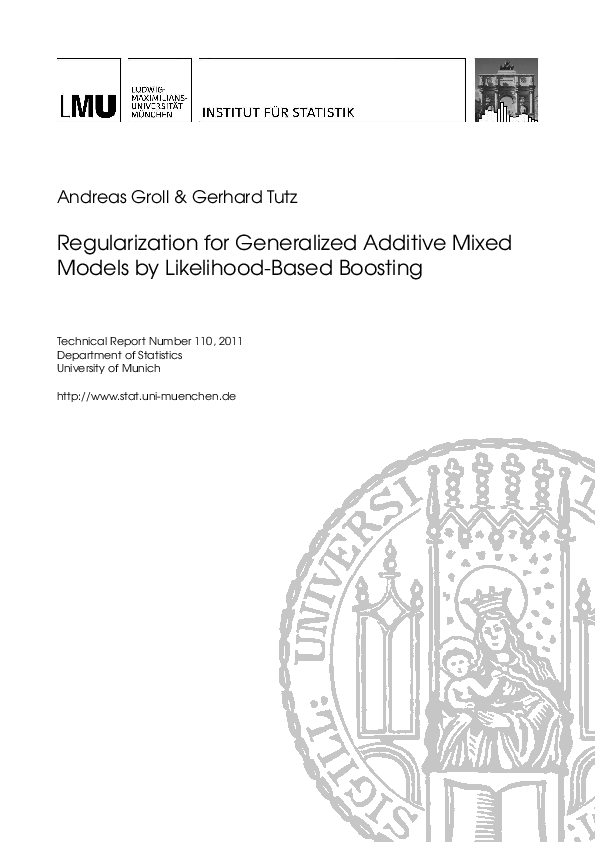 (PDF) Regularization for Generalized Additive Mixed Models by Likelihood-based Boosting ...