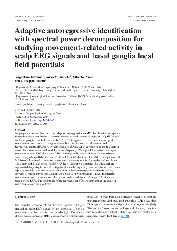 Pdf Adaptive Autoregressive Identification With Whale Forgetting