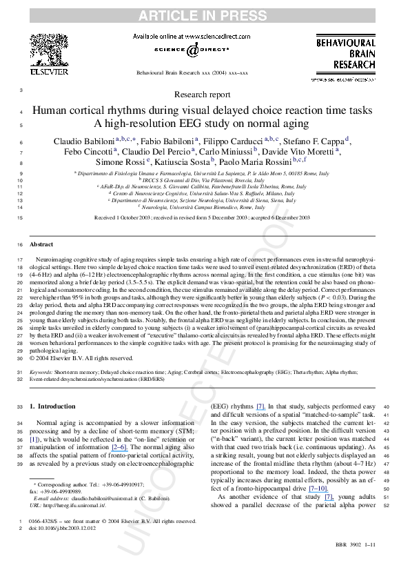 (PDF) Human cortical rhythms during visual delayed choice reaction time ...