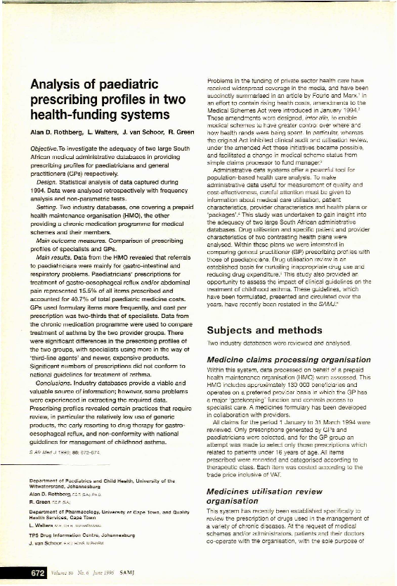 (PDF) Analysis of paediatric prescribing profiles in two health-funding ...