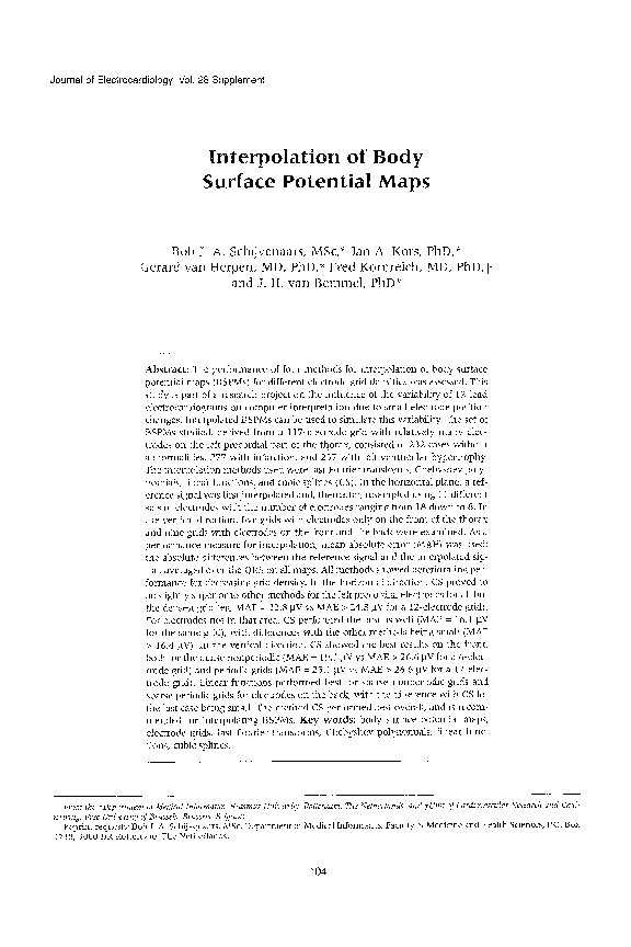 (PDF) Interpolation of body surface potential maps