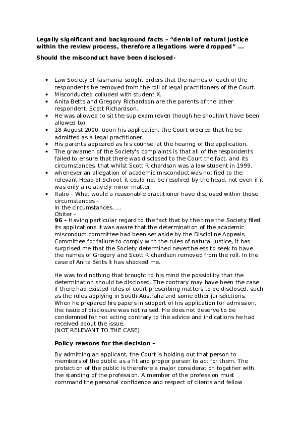 (DOC) Legally significant and background facts – " denial of natural ...