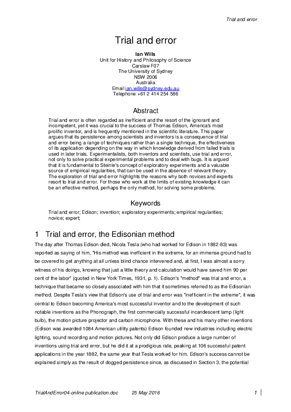 (PDF) Trial and error