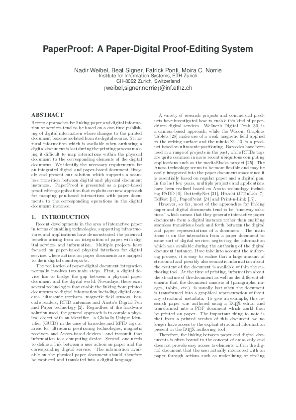 PaperProof: A Paper-Digital Proof-Editing System
