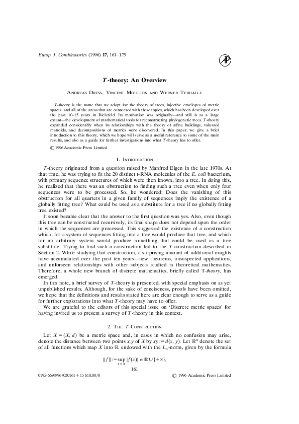 (PDF) T-theory: An Overview