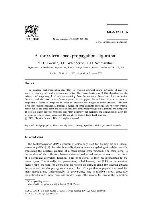 (PDF) A three-term backpropagation algorithm