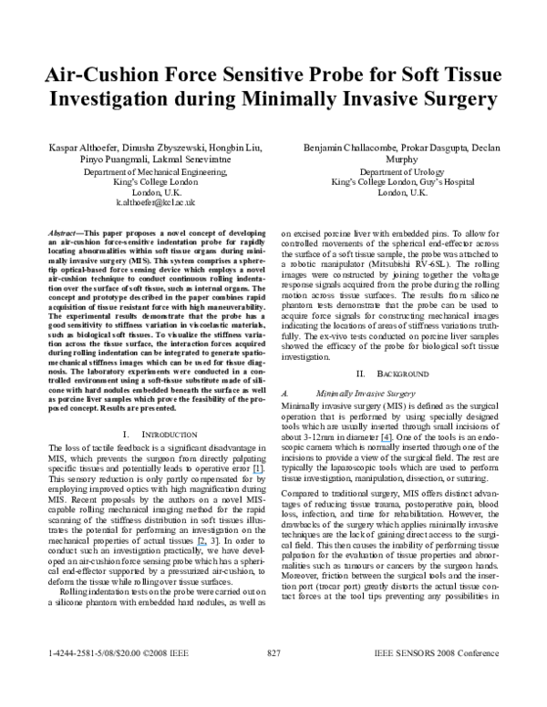 (PDF) Air-cushion force sensitive probe for soft tissue investigation ...