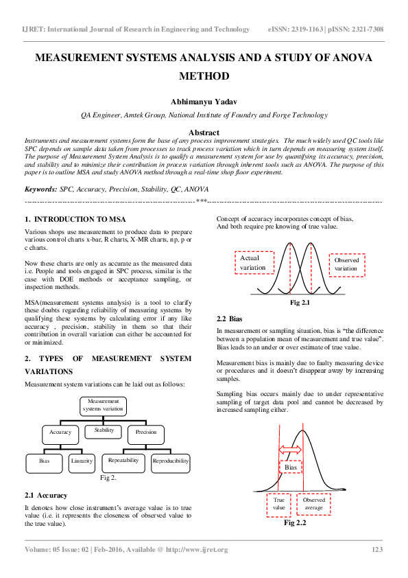 (PDF) MEASUREMENT SYSTEMS ANALYSIS AND A STUDY OF ANOVA METHOD