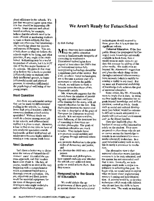 (PDF) We aren't ready for futureschool