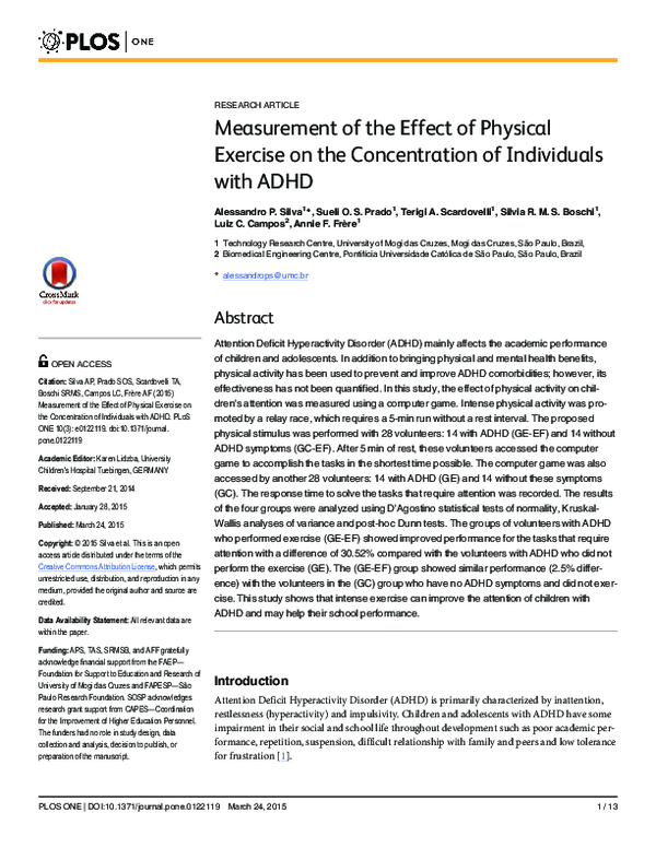 (PDF) Measurement of the effect of physical exercise on the ...