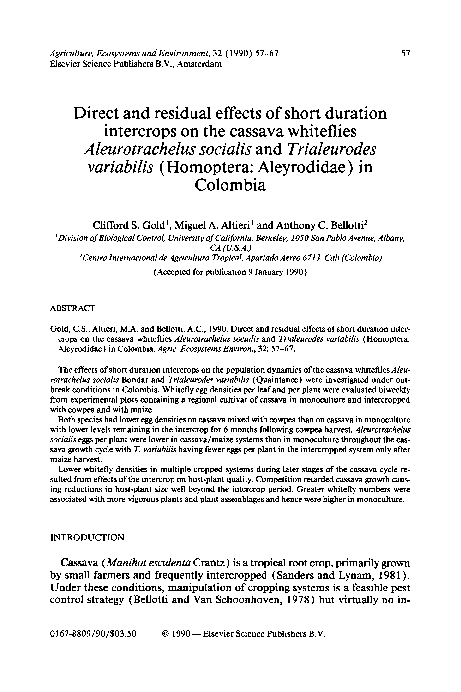 (PDF) Direct and residual effects of short duration intercrops on the ...