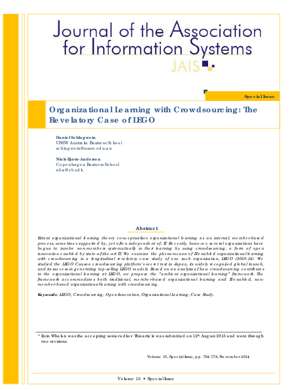 (PDF) Organizational Learning with Crowdsourcing: The Revelatory Case ...