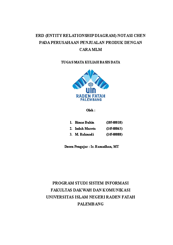 (DOC) ERD (ENTITY RELATIONSHIP DIAGRAM) NOTASI CHEN