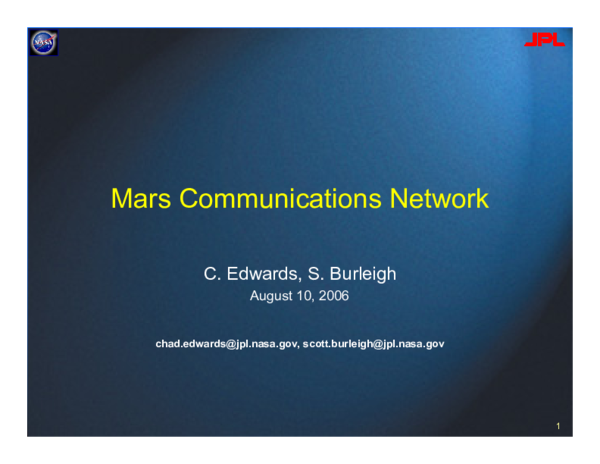 (PDF) Mars Communications Network