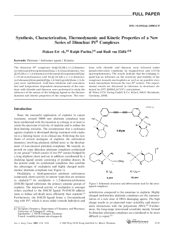 (PDF) Synthesis, characterization, thermodynamic and thermal studies of Zn(II) complexes with di ...