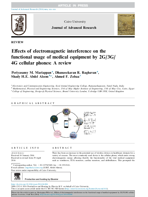 (PDF) Effects of electromagnetic interference on the functional usage ...