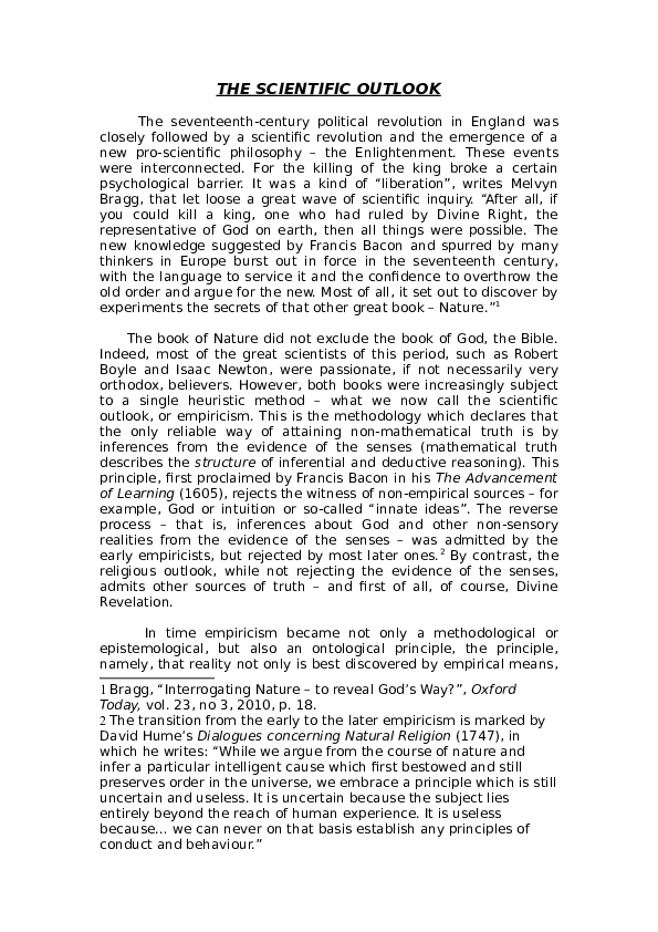 (DOC) THE SCIENTIFIC OUTLOOK