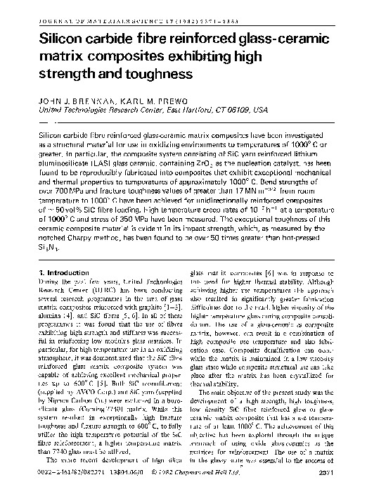(PDF) Silicon carbide fibre reinforced glass-ceramic matrix composites ...