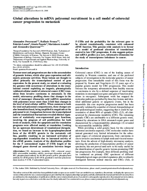 (PDF) Global alterations in mRNA polysomal recruitment in a cell model ...