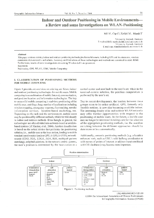 (PDF) Indoor and Outdoor Positioning in Mobile Environments—a Review ...