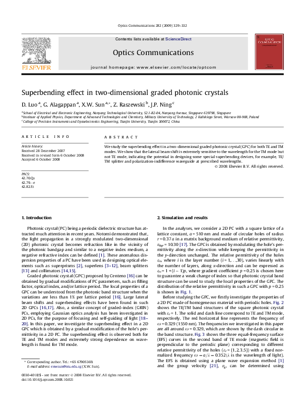 (PDF) Superbending effect in two-dimensional graded photonic crystals