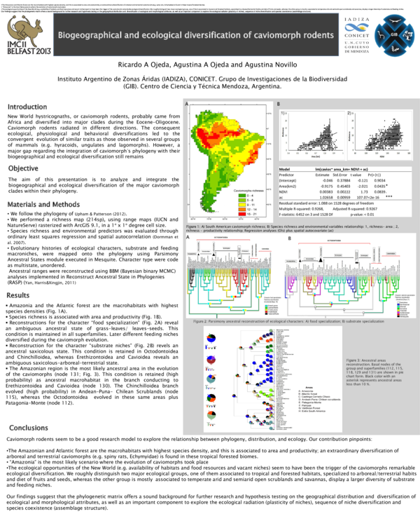 (PDF) Biogeographical and ecological diversification of caviomorph rodents