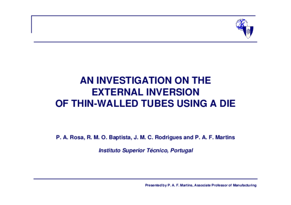 (PDF) An investigation on the external inversion of thin-walled tubes ...