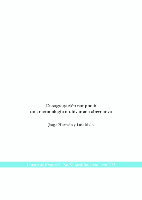 (PDF) Temporal disaggregation: an alternative multivariate methodology