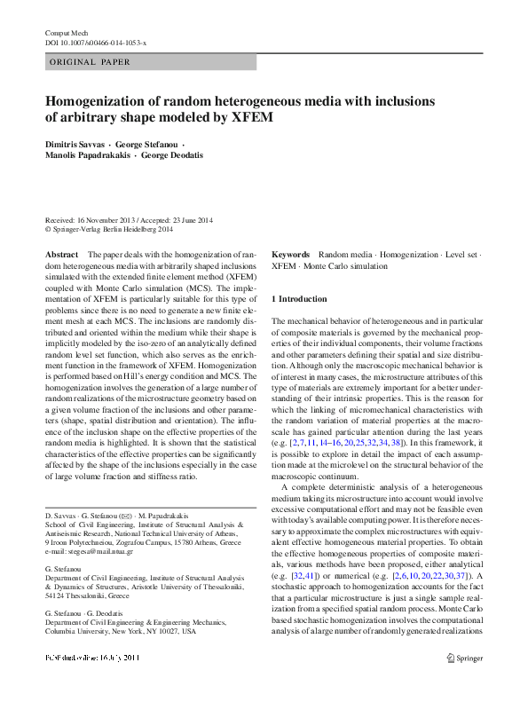 (PDF) Homogenization of random heterogeneous media with inclusions of ...