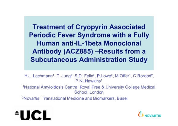 (PDF) Treatment of cryopyrin associated periodic fever syndrome with a ...