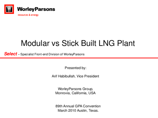 (PDF) Modular vs Stick Built LNG Plant