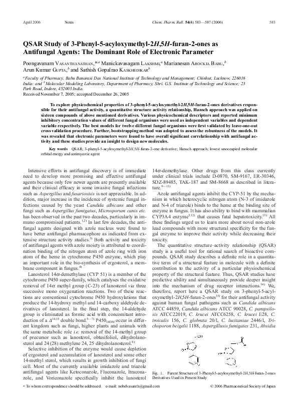 (PDF) QSAR Study of 3-Phenyl-5-acyloxymethyl-2H,5H-furan-2-ones as ...