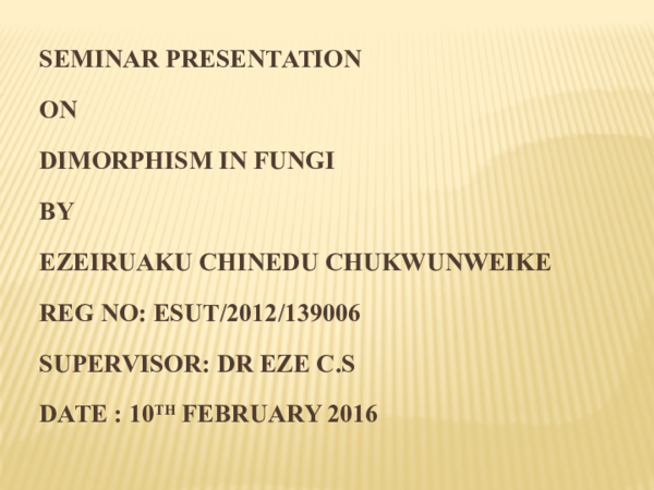 (PPT) DIMORPHISM IN FUNGI