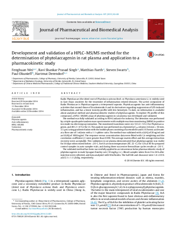 (PDF) Development and validation of an HPLC–MS/MS method to quantify clopidogrel acyl ...